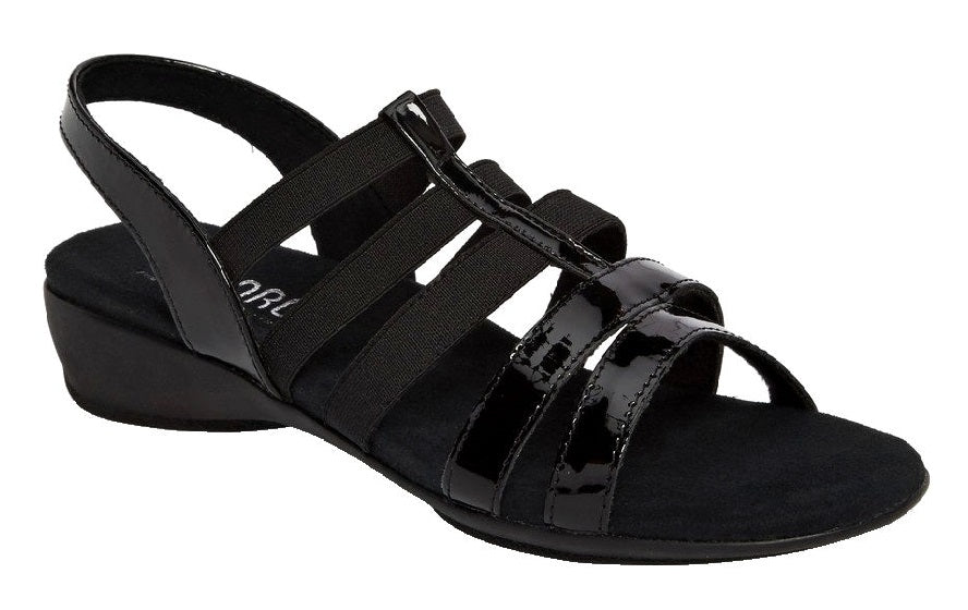 Bev Sandal Black Patent | Munro | European Shoe Shop, Winnipeg